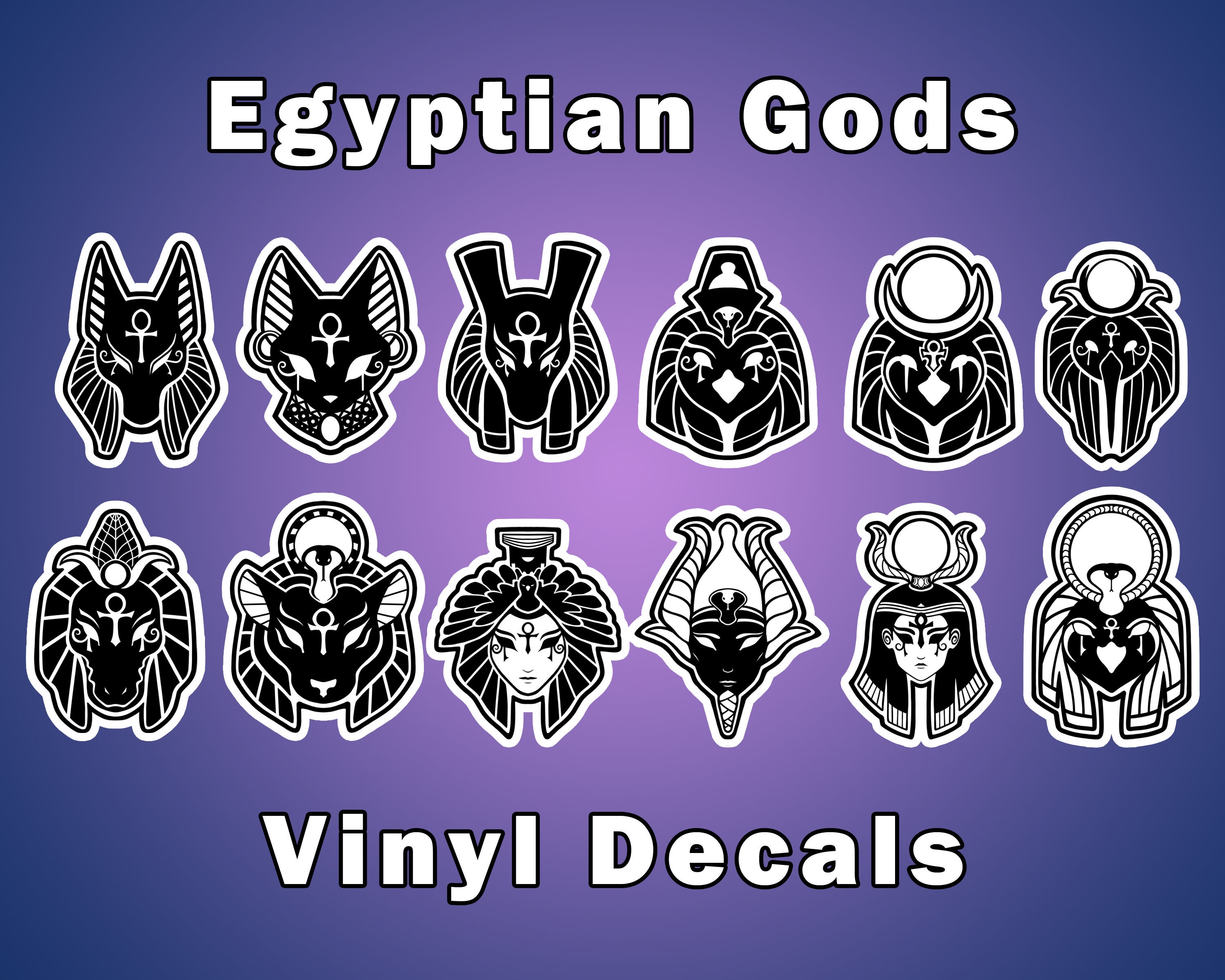 Egyptian Gods Vinyl Decals Weatherproof Decals 4.5 | Etsy