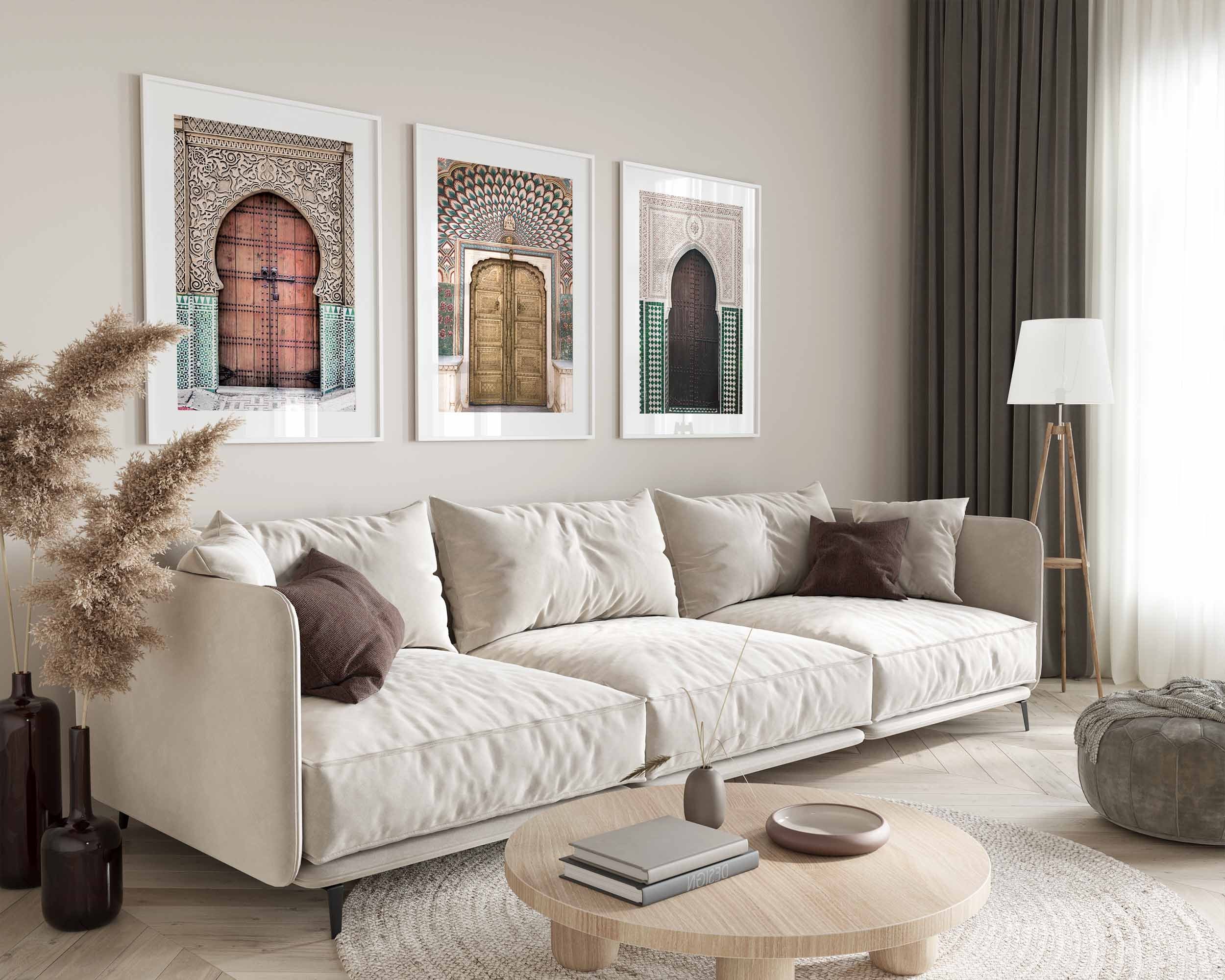 Set of 3 Prints, Moroccan Wall Art Decor, Door Marroquin Design, Jaipur ...