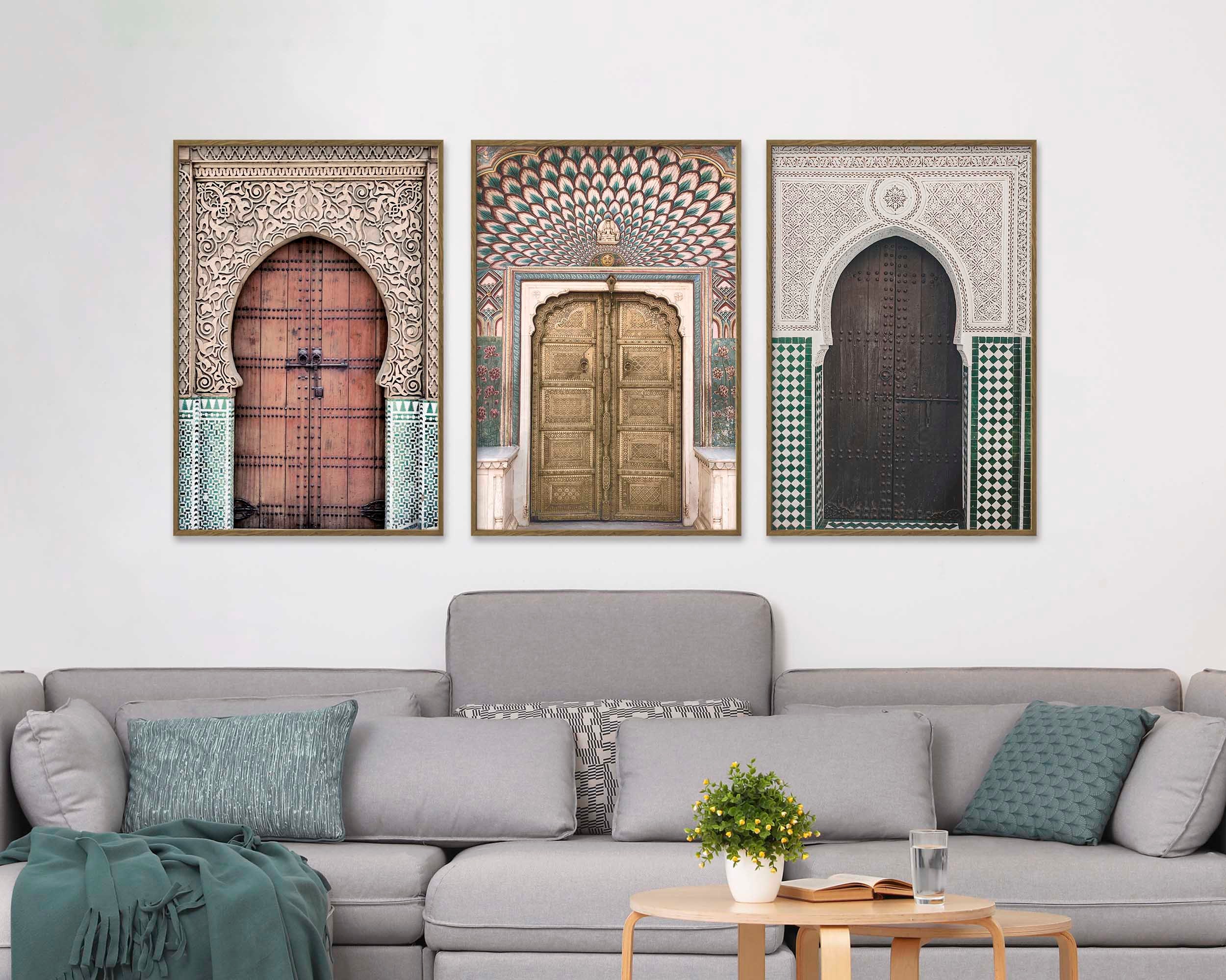 Set of 3 Prints, Moroccan Wall Art Decor, Door Marroquin Design, Jaipur ...