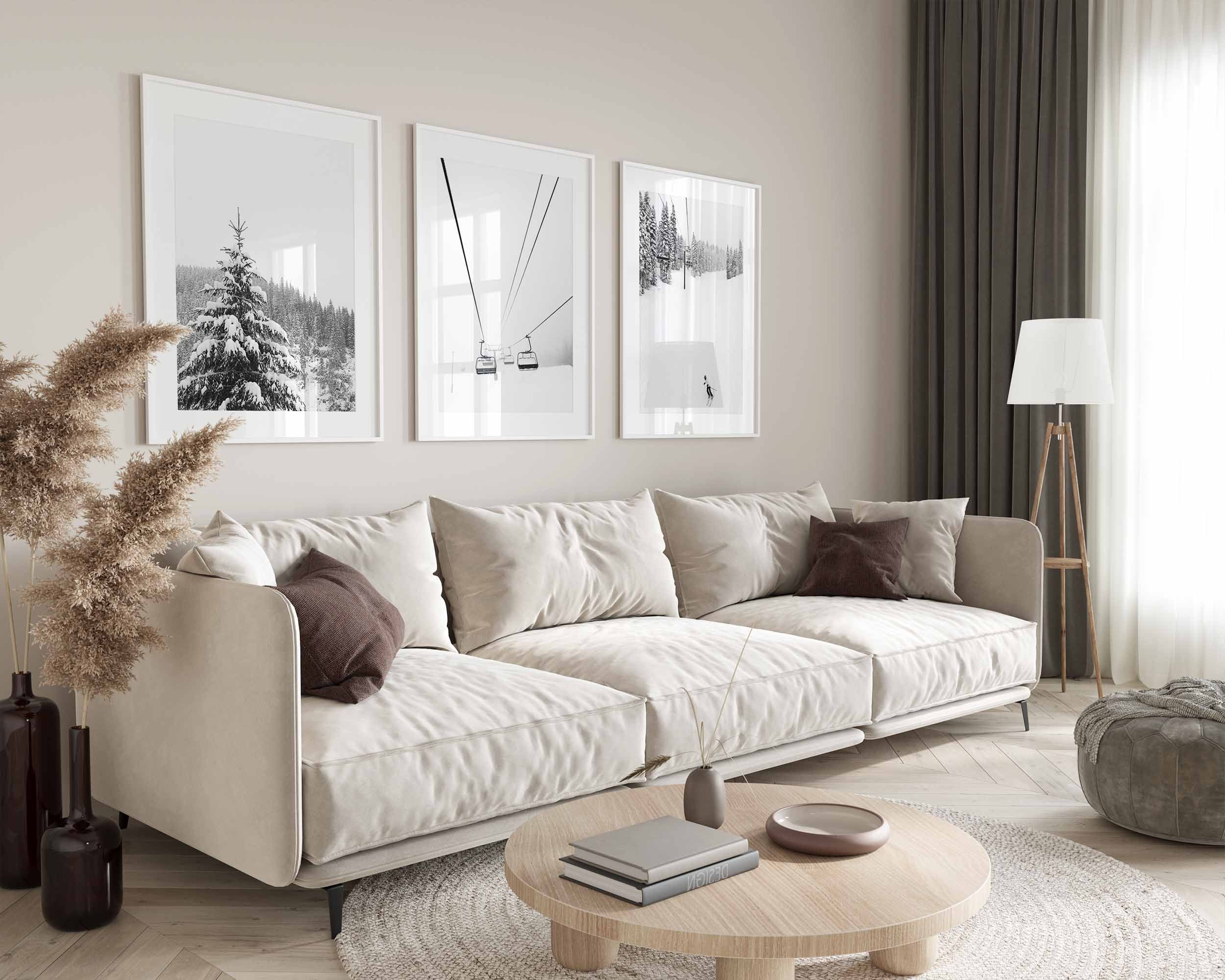 Set of 3 Winter Prints Wall Art Snowy Winter Theme Photo Snowy Winter ...