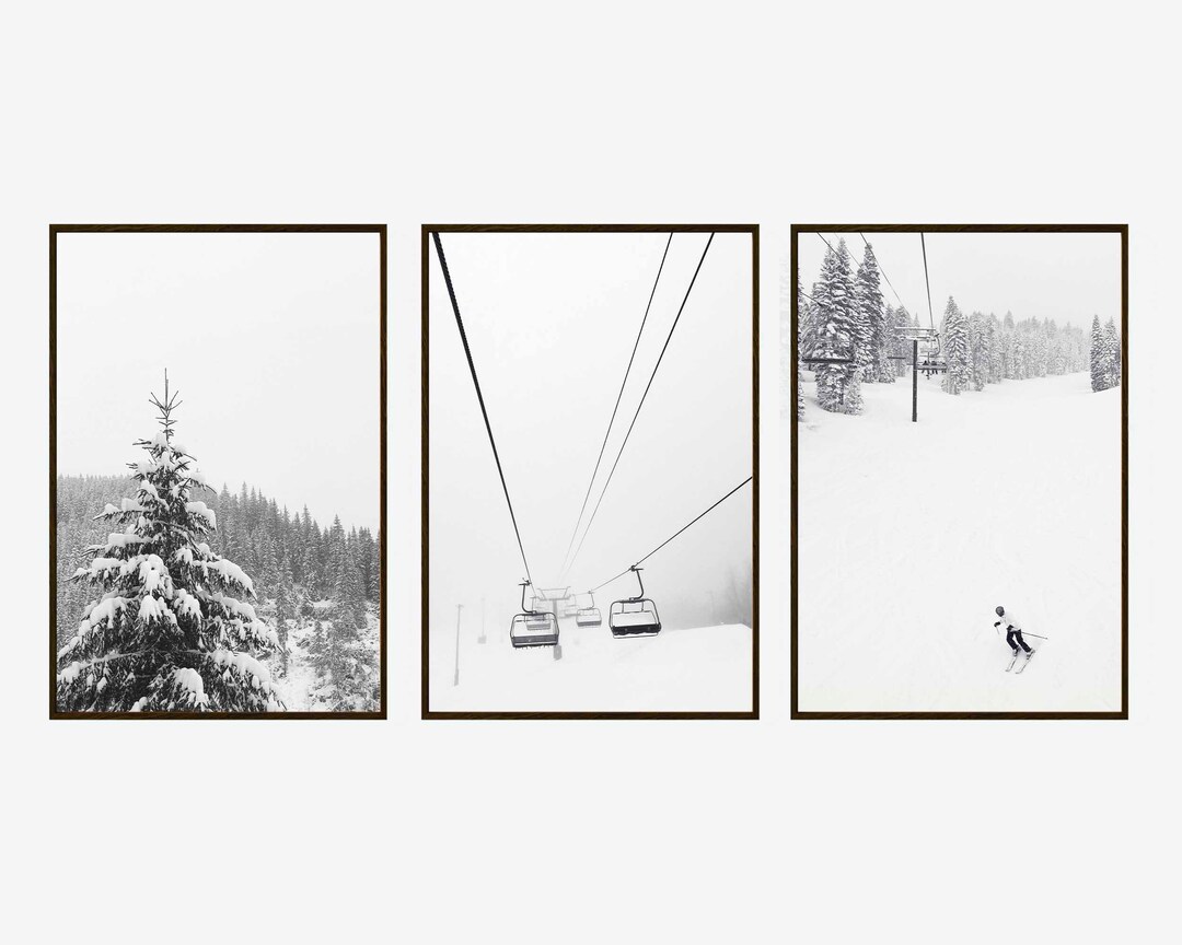 Set of 3 Winter Prints Wall Art Snowy Winter Theme Photo Snowy Winter ...