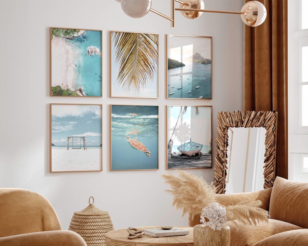 Set of 6 Prints Beach Print Coastal Print Beach Poster Coastal Wall Art ...