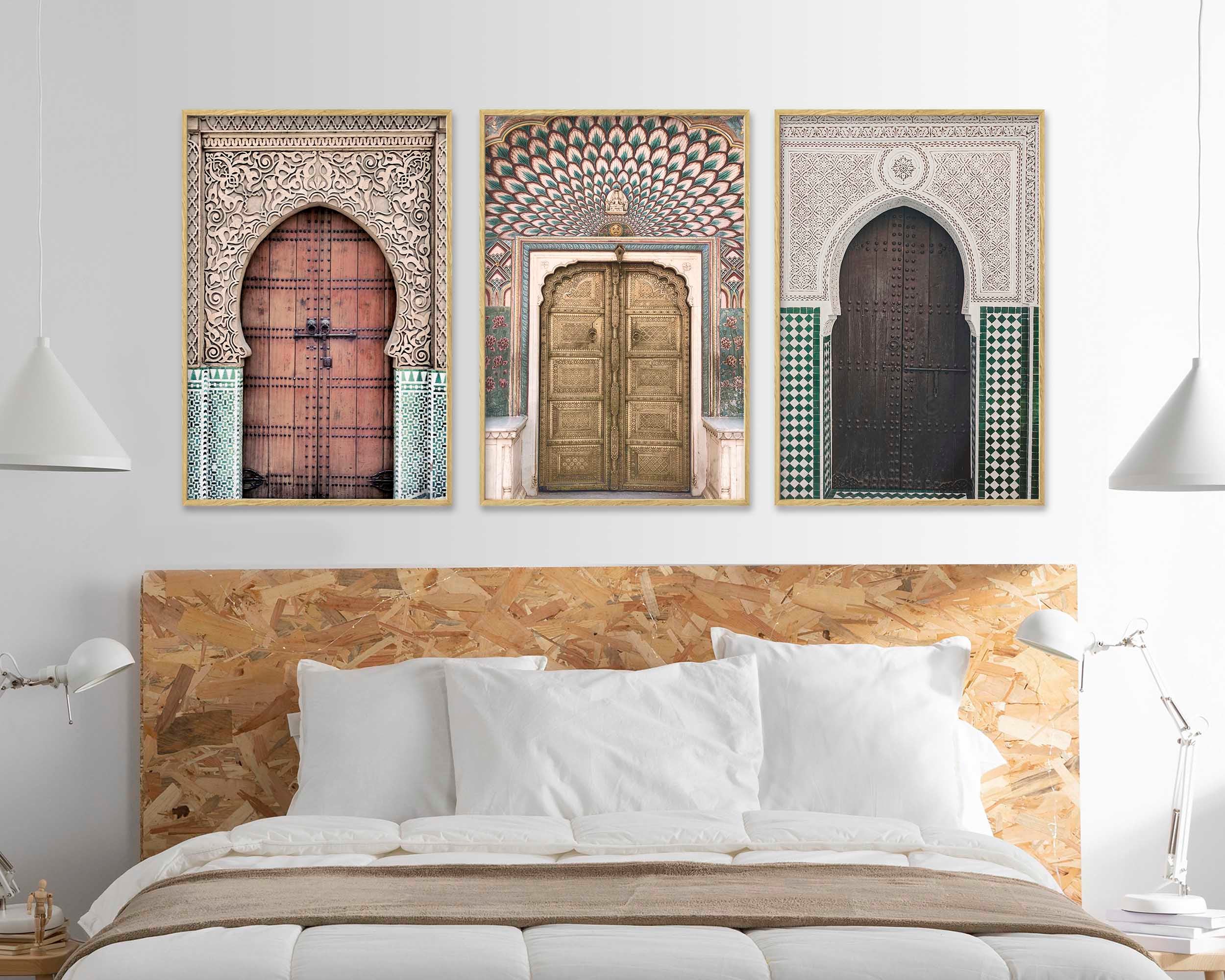 Set of 3 Prints, Moroccan Wall Art Decor, Door Marroquin Design, Jaipur ...