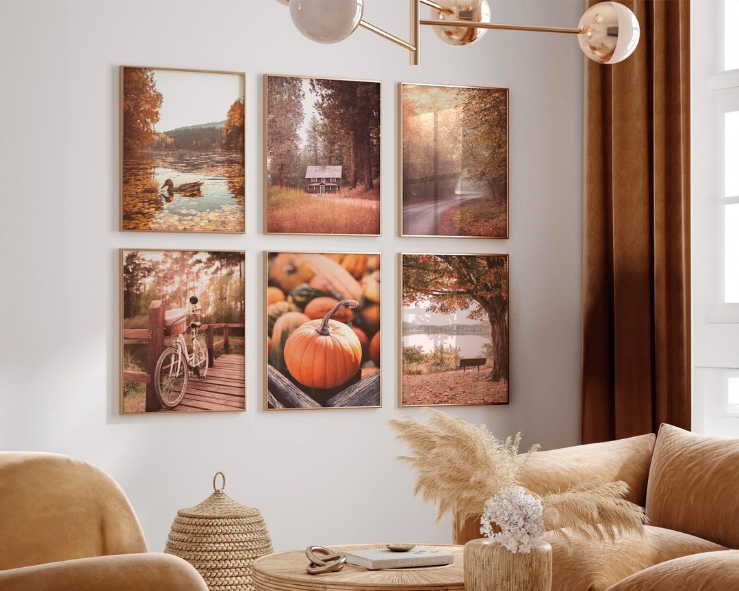 Set of 6 Fall Print Set Farmhouse Prints Autumn Gallery Wall Pumpkin ...