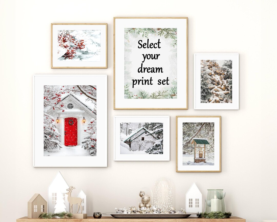 Customized Winter Prints| Christmas Decor| Set Snowy Art| Cabin Photo ...
