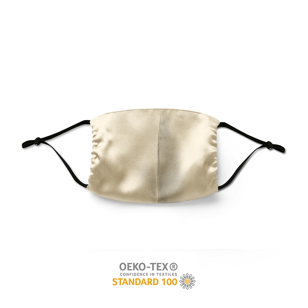Champagne Mulberry Silk Face Mask: Double Layered, Adjustable - Etsy
