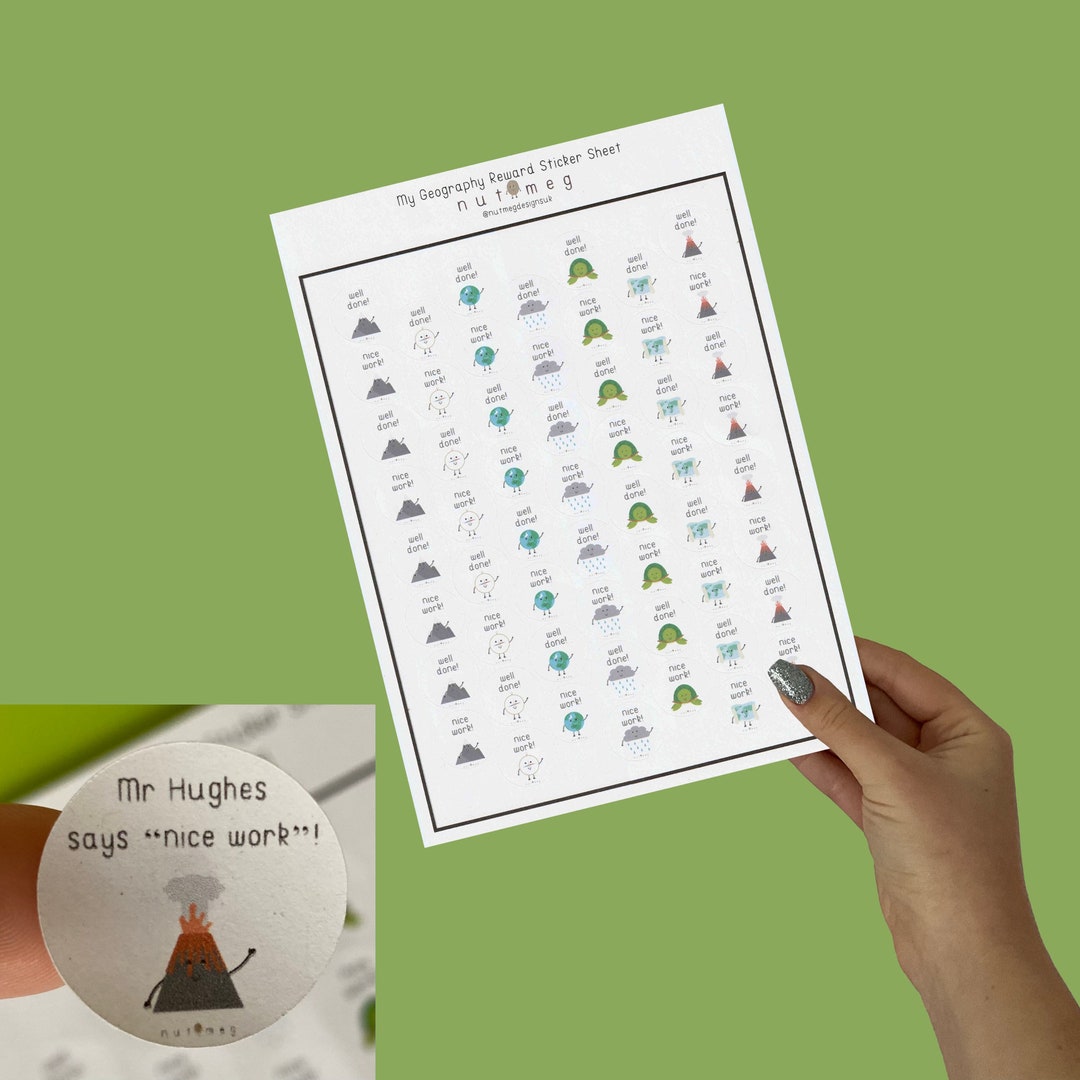 Personalised Geography Teacher Reward Stickers - 3 Sheets - 168 ...