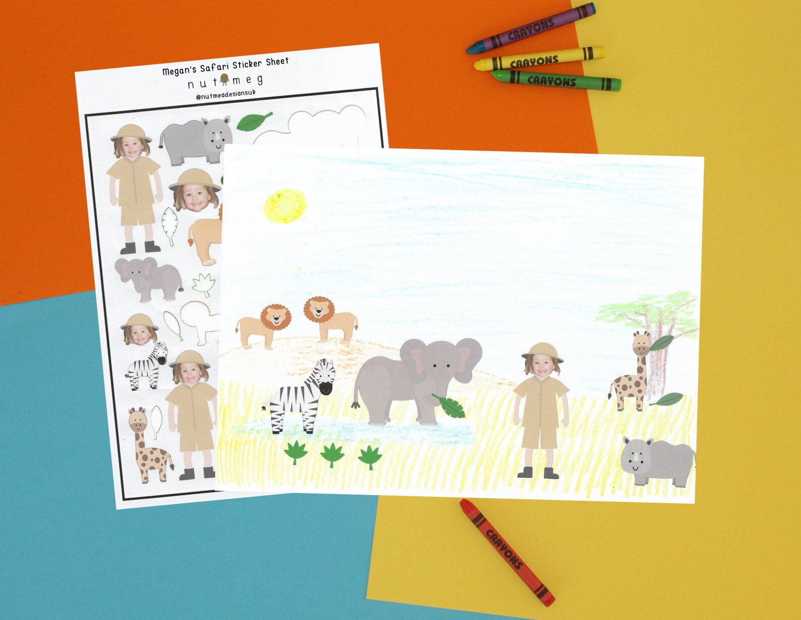 Personalised Safari Sticker Sheet - Etsy UK