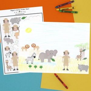 Personalised Safari Sticker Sheet - Etsy UK
