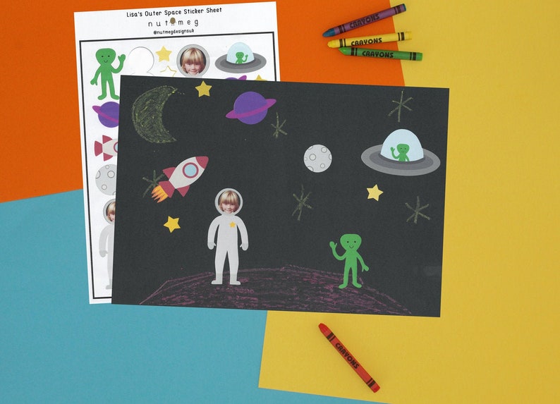 Personalised Outer Space Sticker Sheet - Etsy