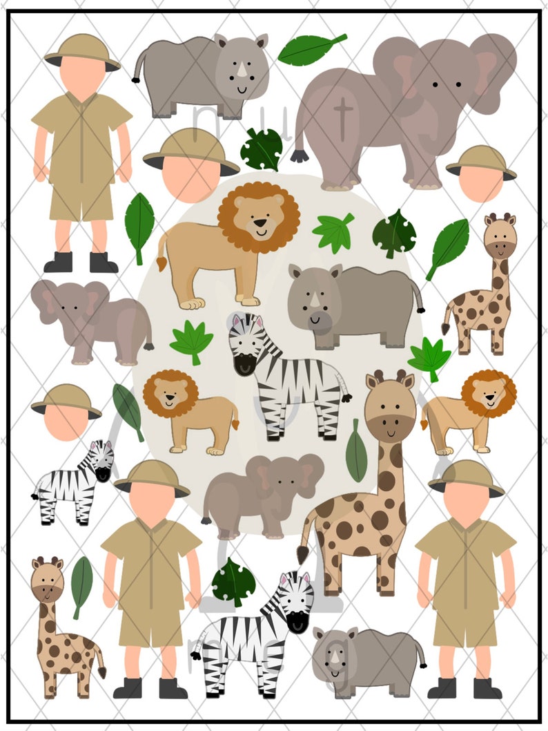 Personalised Safari Sticker Sheet - Etsy UK