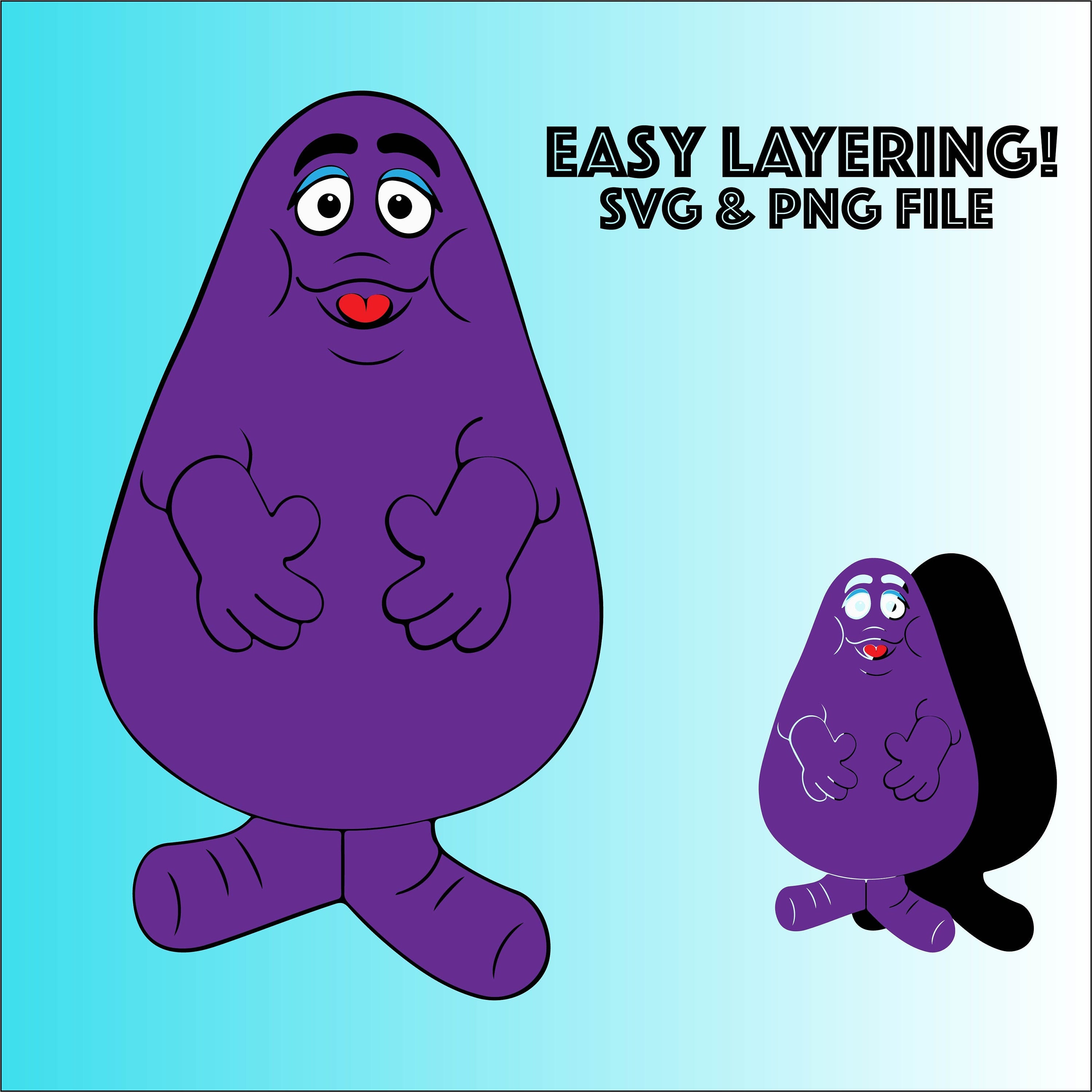 Grimace SVG PNG Cricut Cut File Silhouette Mcdonalds Cut - Etsy Australia