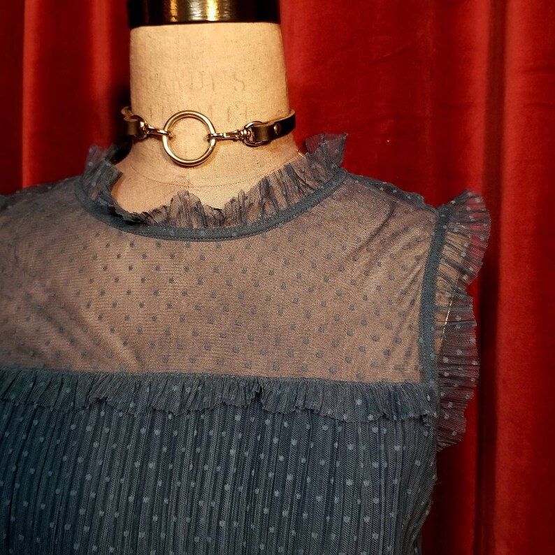 Subtle,chic Leather Collar With 1"o-ring & Swivel Snap Closure ...