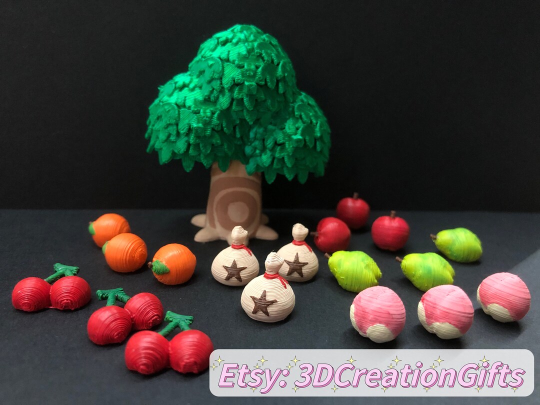 ACNH Animal Trees - Bell Bag, Apple, Pear, Orange, Peach, Cherry - Etsy