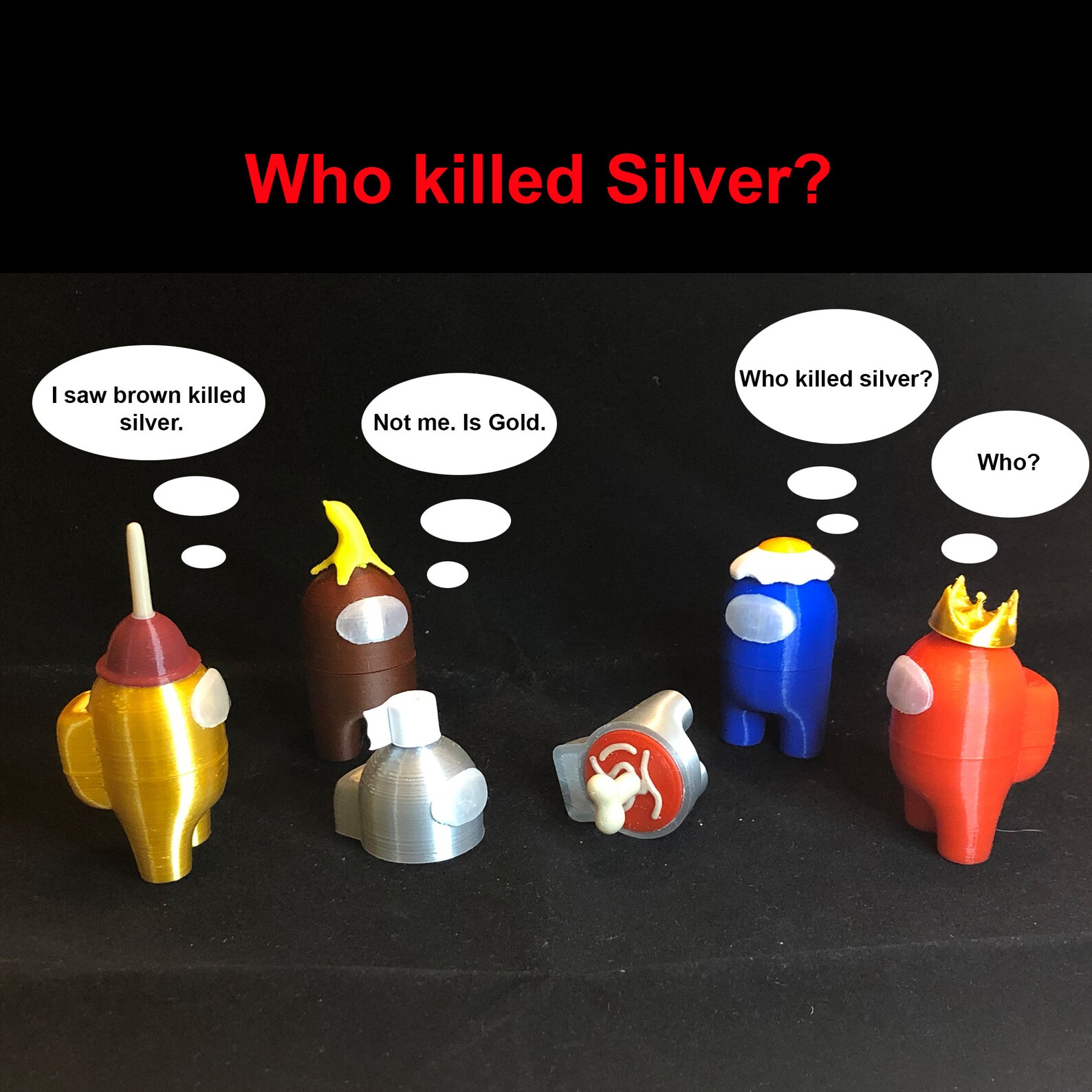 Among Us Figures Set and Accessories With Magnets 3D Printed | Etsy