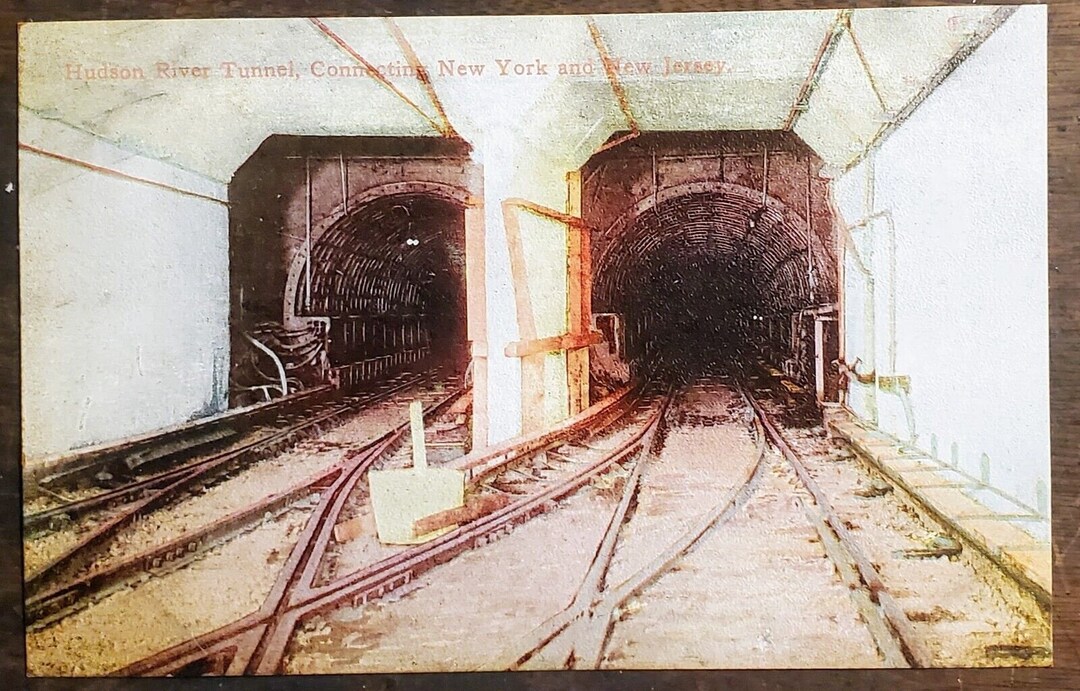 Vintage 1911 Hudson River Tunnel Connecting NY & NJ Success Postcard ...