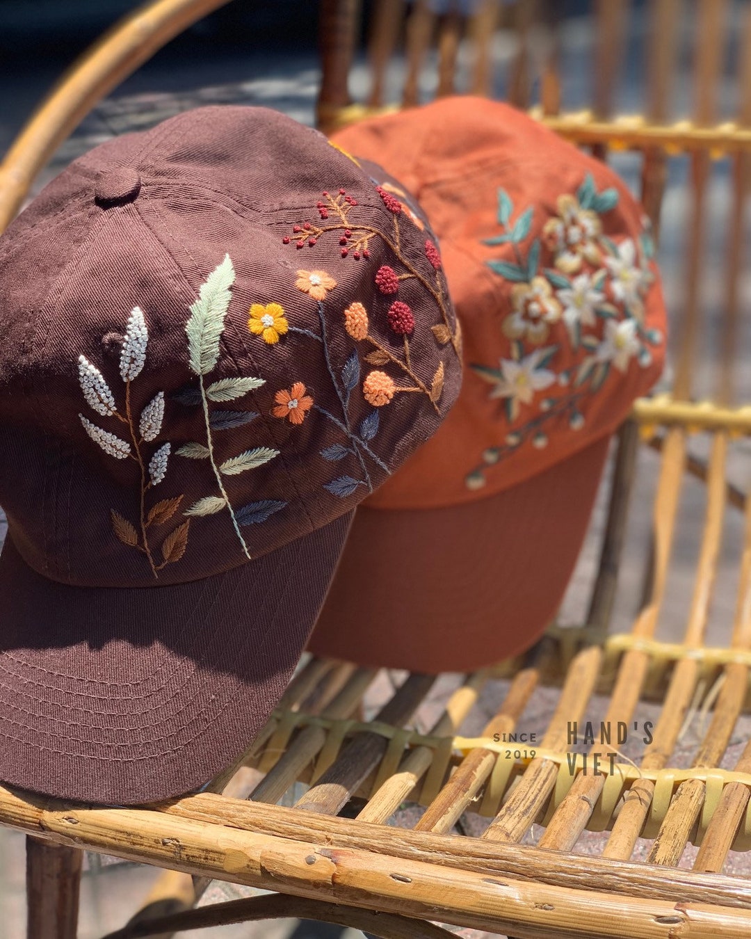 Hand Embroidered Hat for Woman, Custom Flower Cap, Adjustable Cap - Etsy