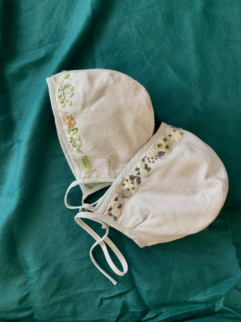 Hand Embroidered Baby Bonnet/ Baby Girl Bonnet/ Baby Sun | Etsy