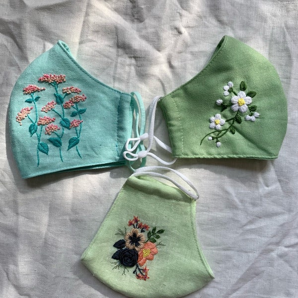 Embroidered Mask - Etsy