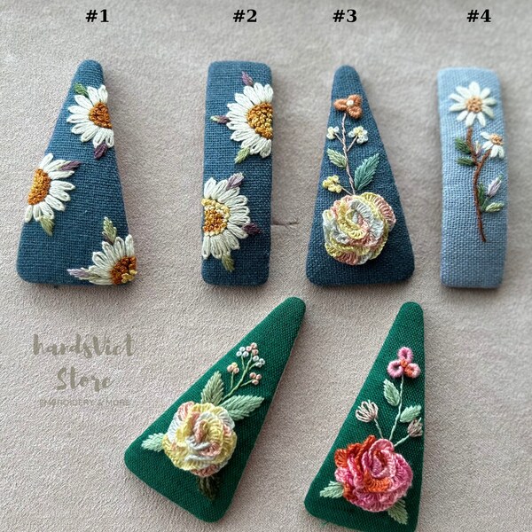 Embroidery Hair Clip - Etsy