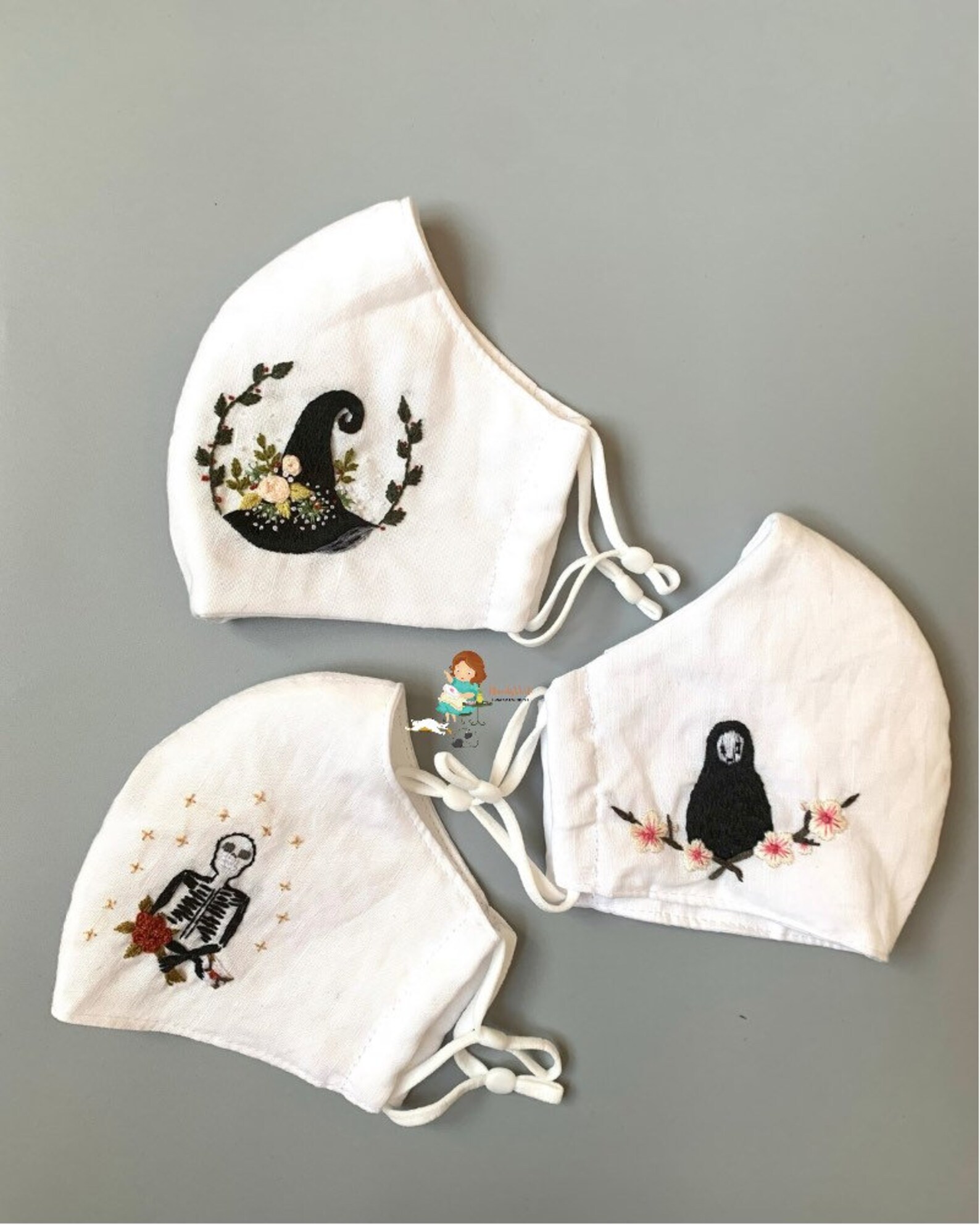 Combo 5 Pcs Halloween Face Mask With Hand Embroidered , Horrible Icon ...