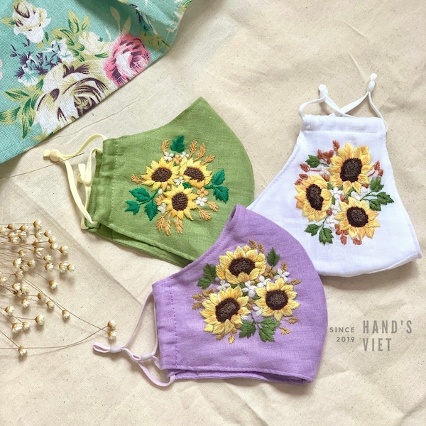 Sunflower Face Mask - Etsy