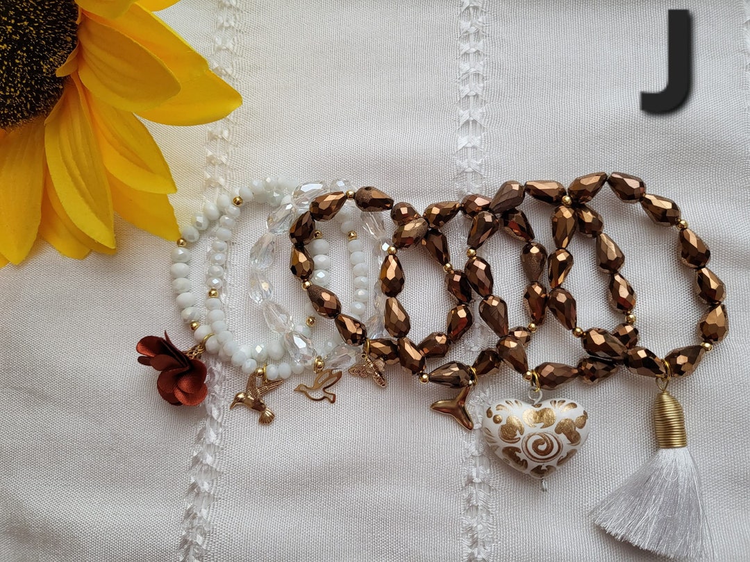 Set of 7 Handmade Talavera Charm Bracelets Hand Painted/semanario ...