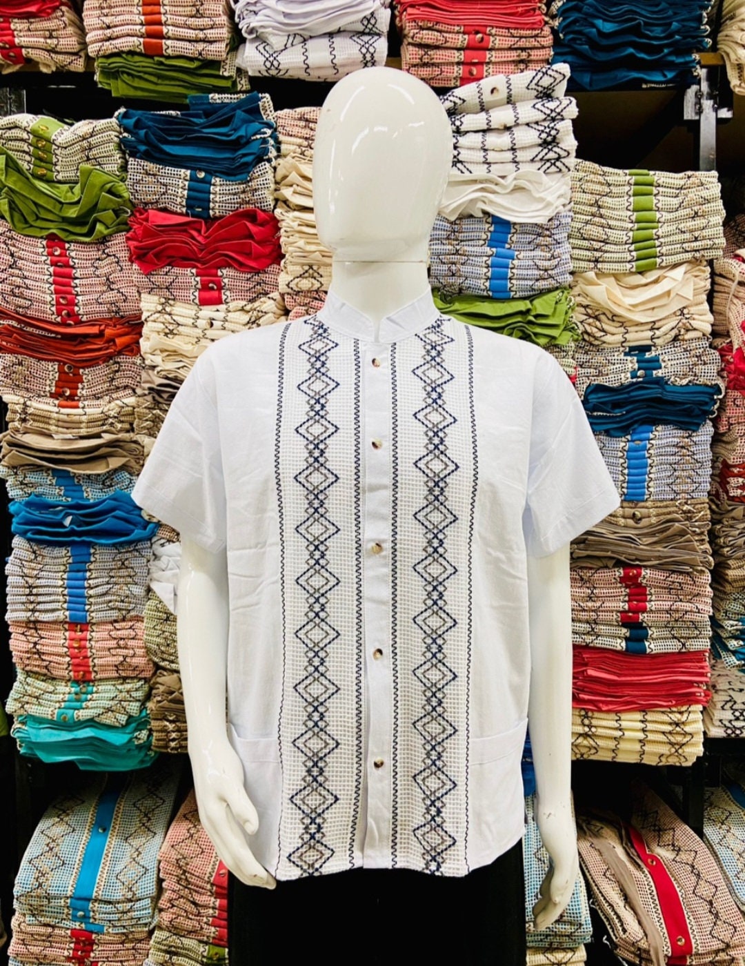 Traditional Manta Guayabera for Men/short-sleeve Buttoned Shirt ...