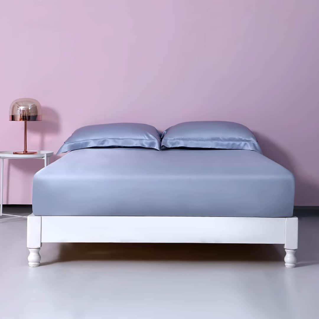 100% Mulberry Silk Fitted Sheet With Deep Pocket Made in USA, Real 22 ...