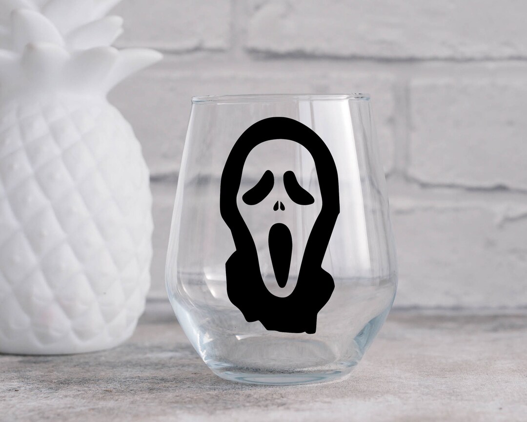 Scream Ghostface Horror Villain Stemless Wine Glass Halloween Decor ...
