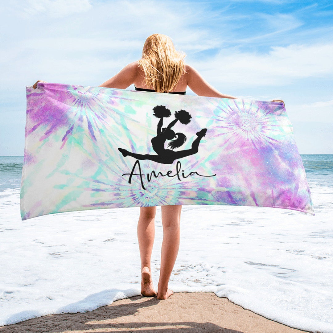 Personalized Cheerleader Beach Towel - Cheer Vacation Accessory - Gift ...