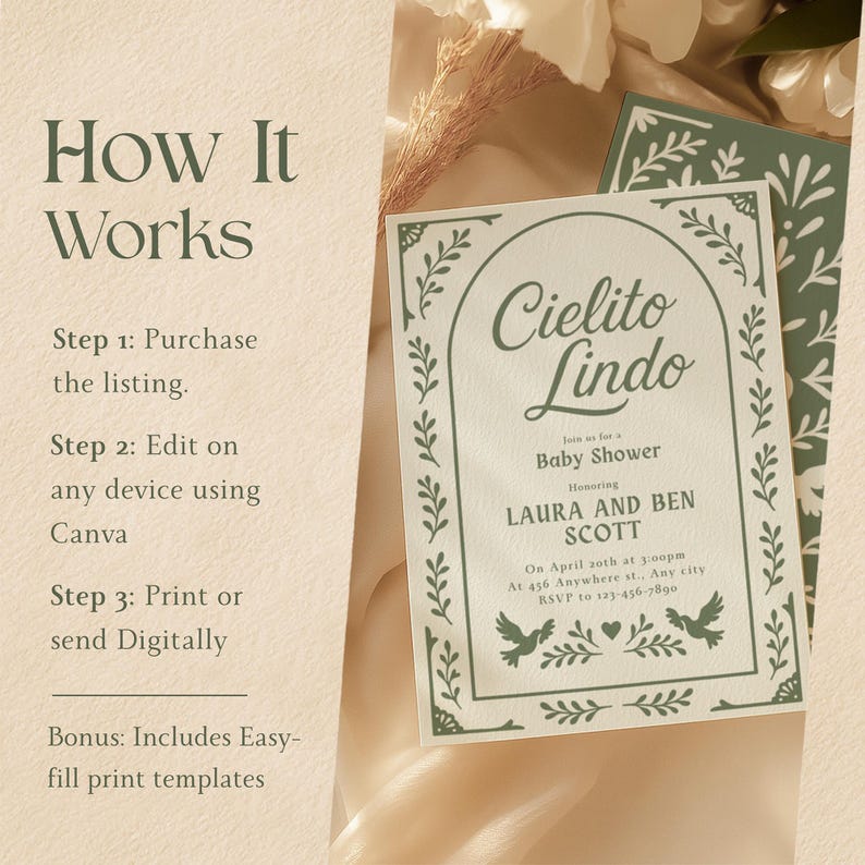 Boho Baby Shower Invitation, Earth Tone Cielito Lindo Design, Papel ...