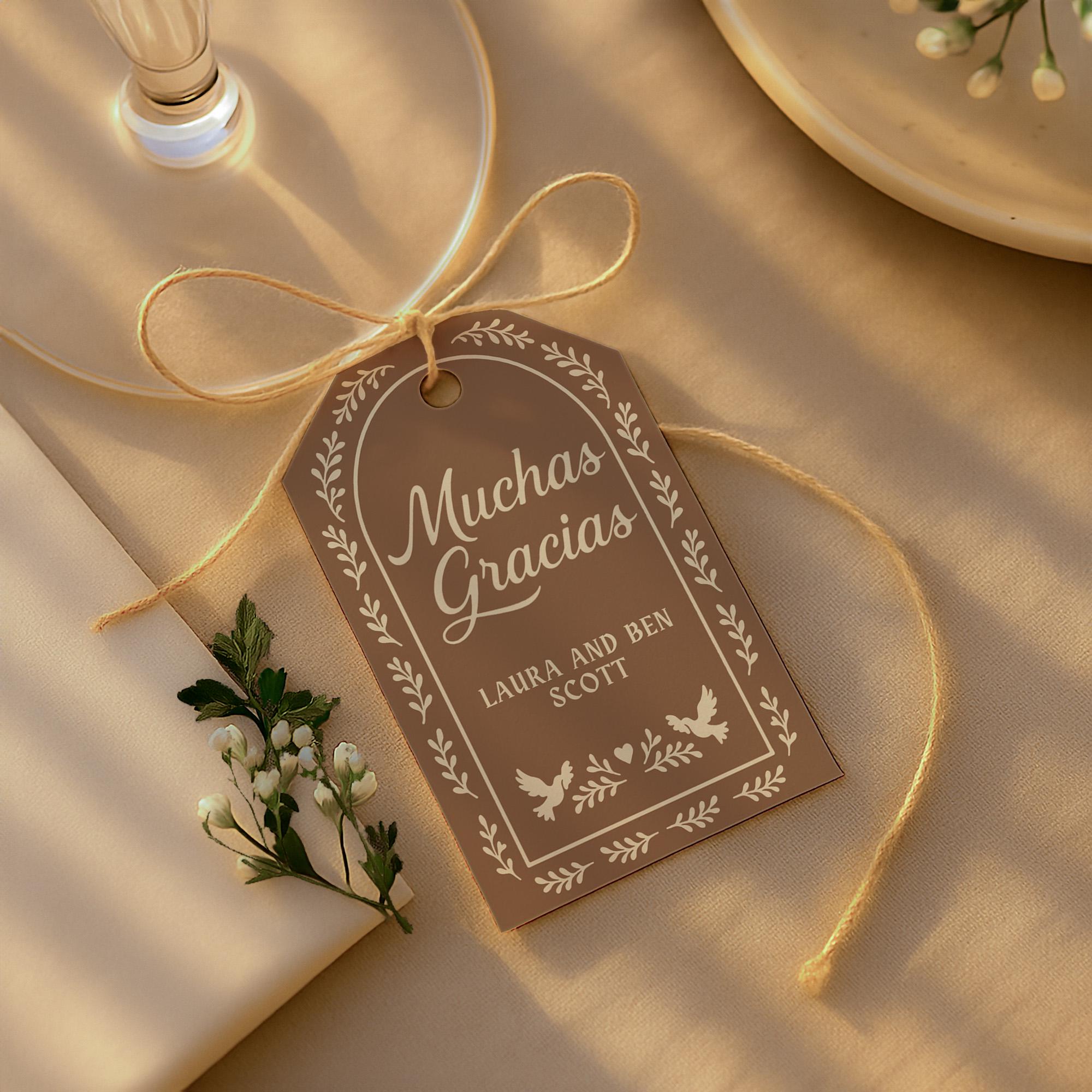 Brown Cielito Lindo Baby Shower Favor Tags, Talavera Boho Style ...