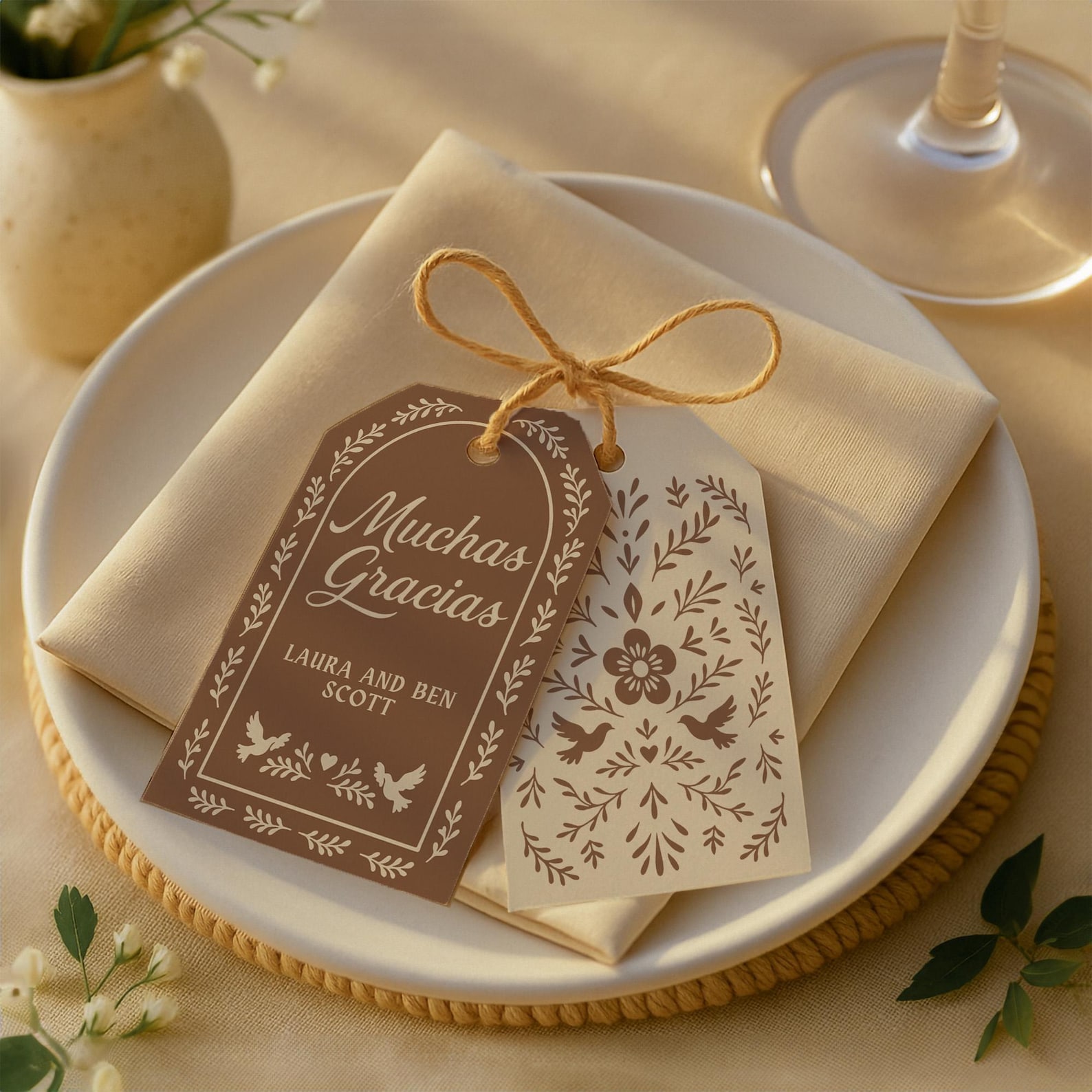 Brown Cielito Lindo Baby Shower Favor Tags, Talavera Boho Style ...