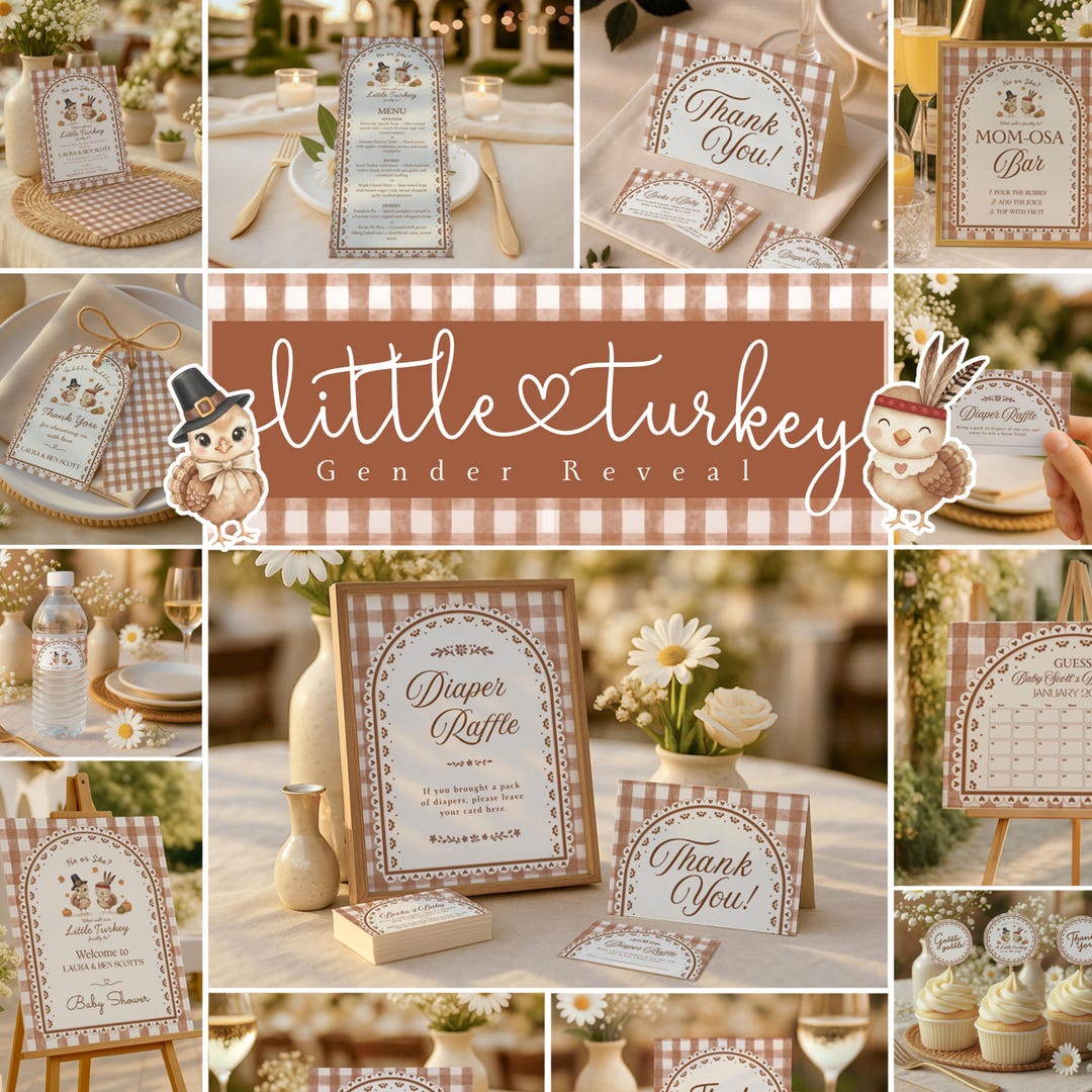 Ultimate November Gender Reveal Bundle, Turkey Thanksgiving Theme ...