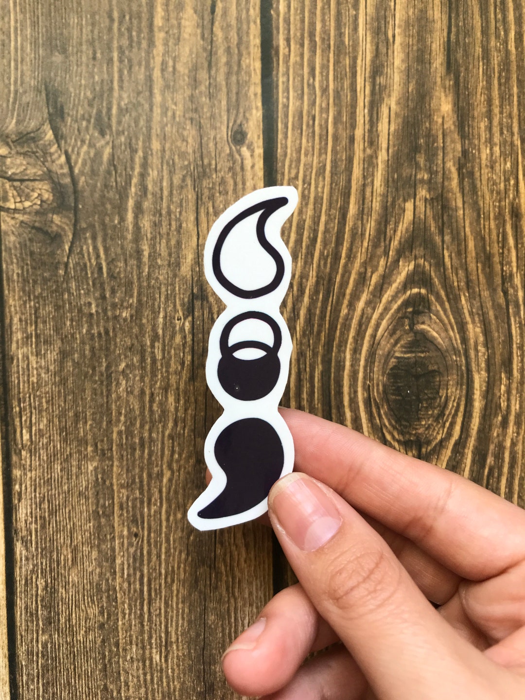 Yin Yang Semicolon Sticker // Glossy Vinyl Mental Health Decal - Etsy