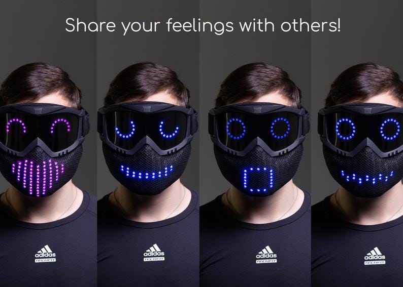 LED Mask With 40+ Animations & Emotions, Bluetooth-controlled ...
