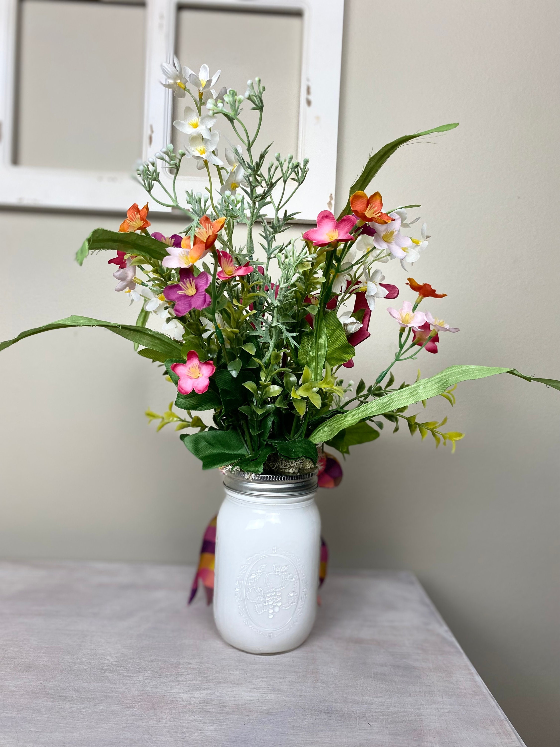 Thank You Mason Jar Bouquet - Gratitude Blooms - Etsy