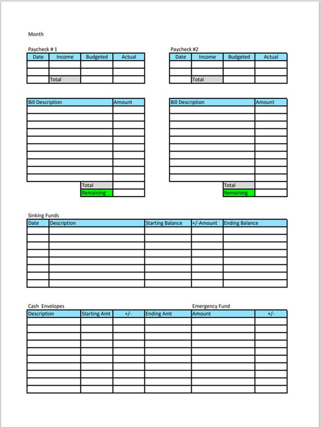 Monthly Budget Tracker; Bill Tracker; Monthly Bills; Payday; Bill ...