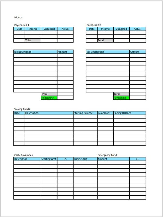 Monthly Budget Tracker Bill Tracker Monthly Bills Payday | Etsy