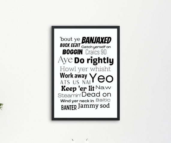 Northern Irish Sayings Print Poster List of Northern Irish | Etsy