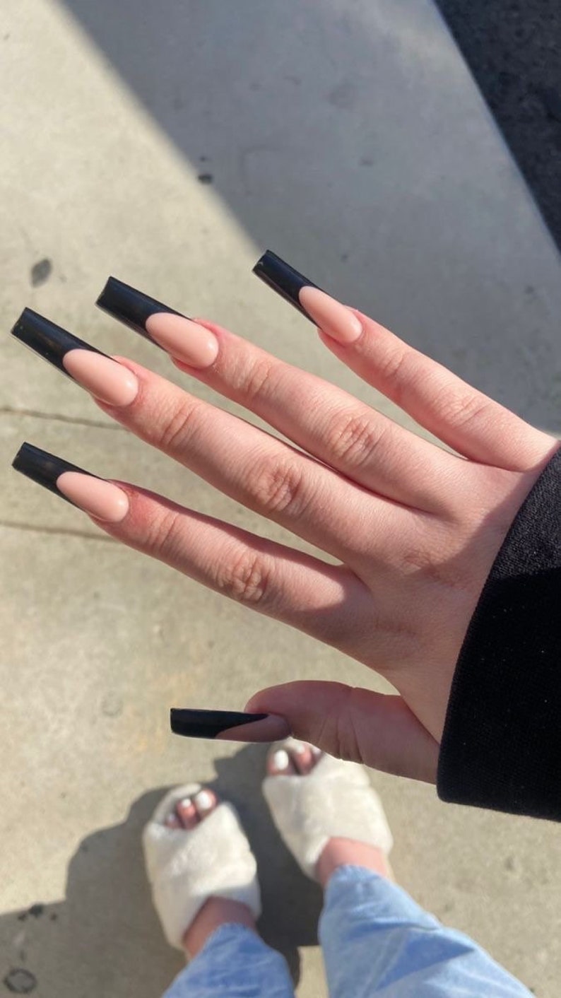 Press On Nails Xxxl Tapered Square Coffin Etsy