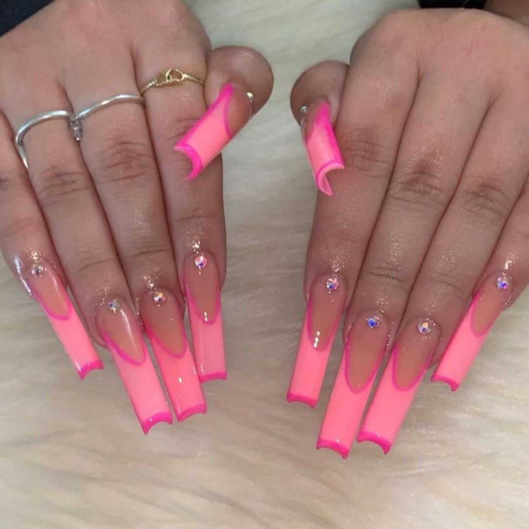 Press On Nails Xxxl Tapered Square Coffin Etsy