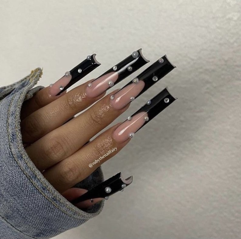 Press On Nails Xxxl Tapered Square Coffin Etsy