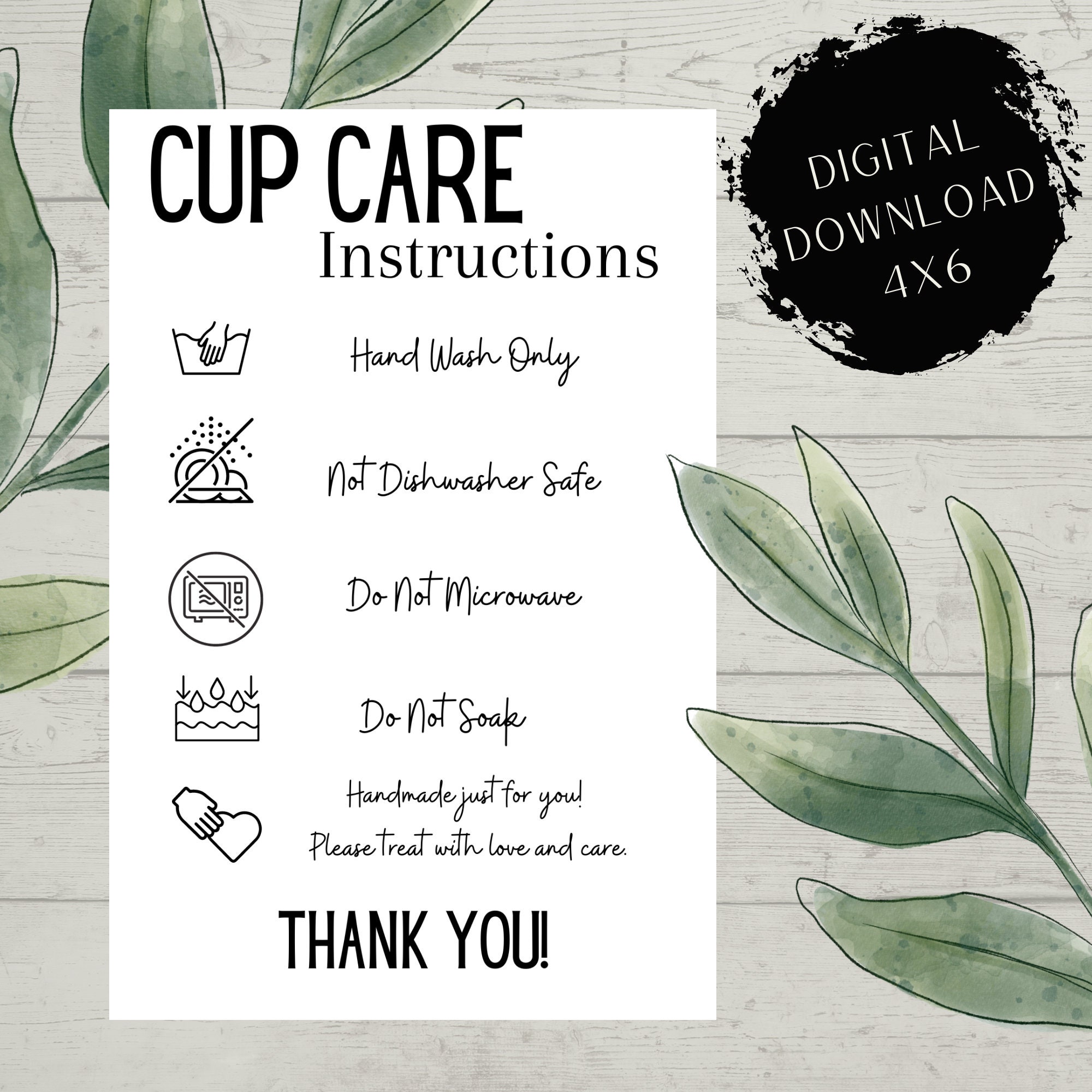 Cup Care Card Tumbler Cup Care Customer Cardcustomer - Etsy