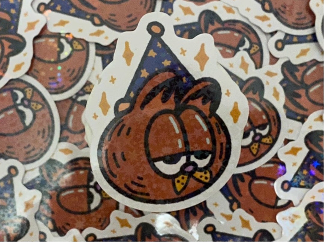 Garfield Inspired Wizard Sticker - Etsy