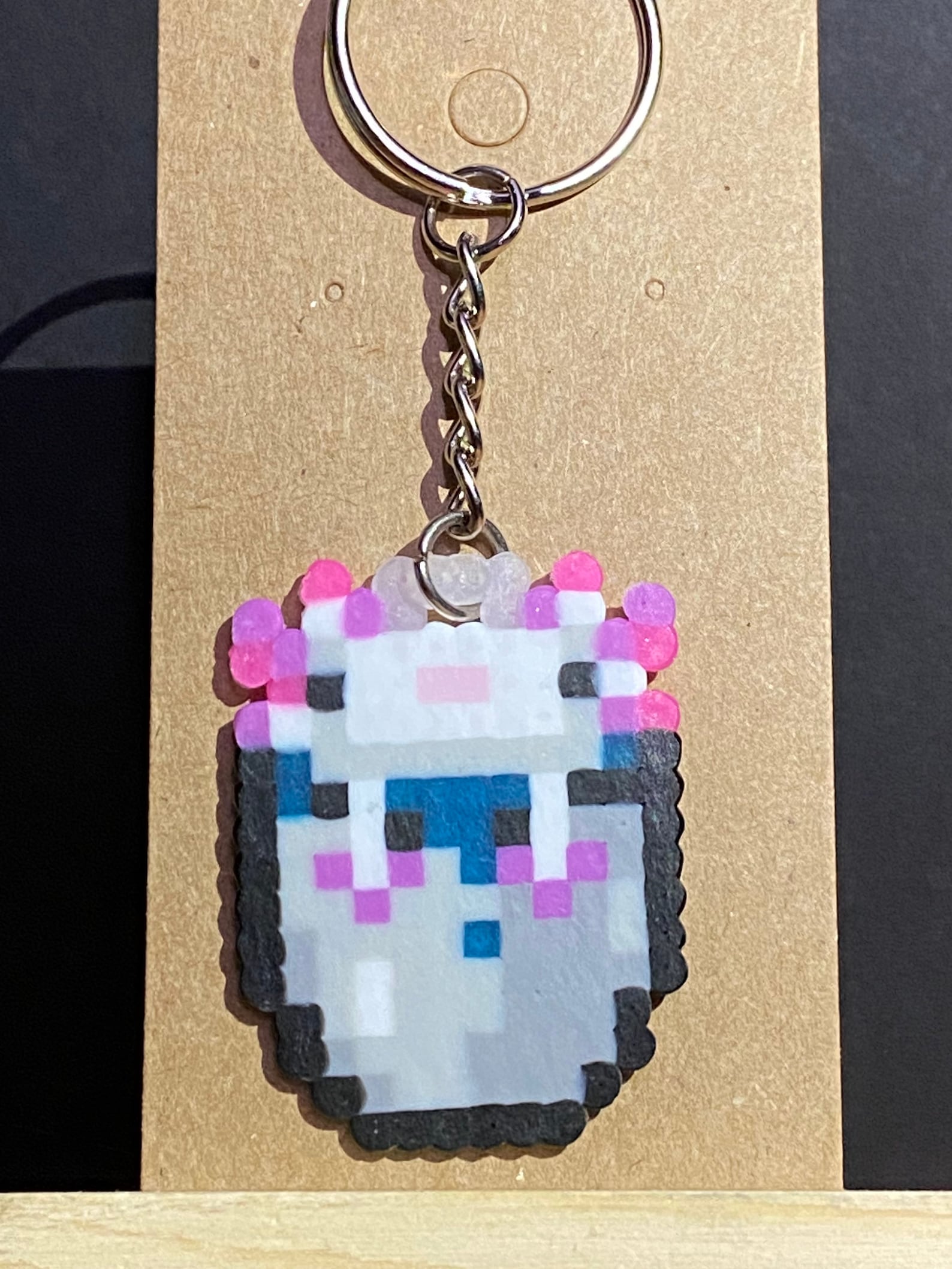 Minecraft Inspired Axolotl Perler Bead Keychain - Etsy