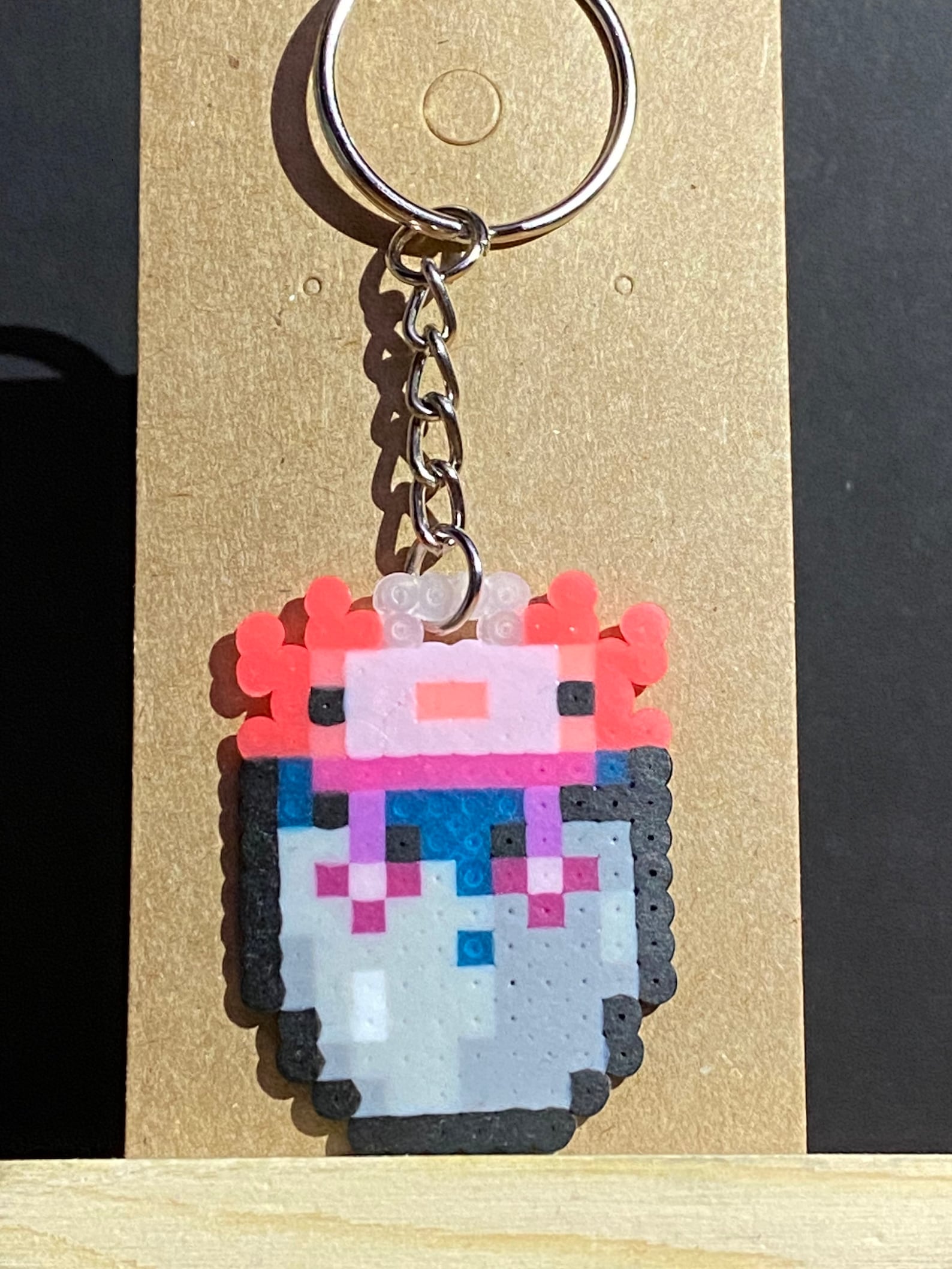 Minecraft Inspired Axolotl Perler Bead Keychain - Etsy