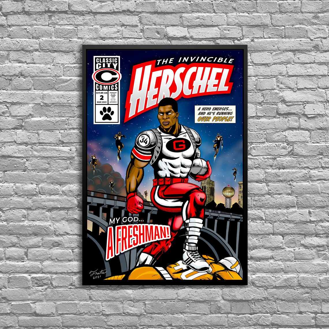 Herschel Walker Georgia Bulldogs Comic Print | Second Edition ...