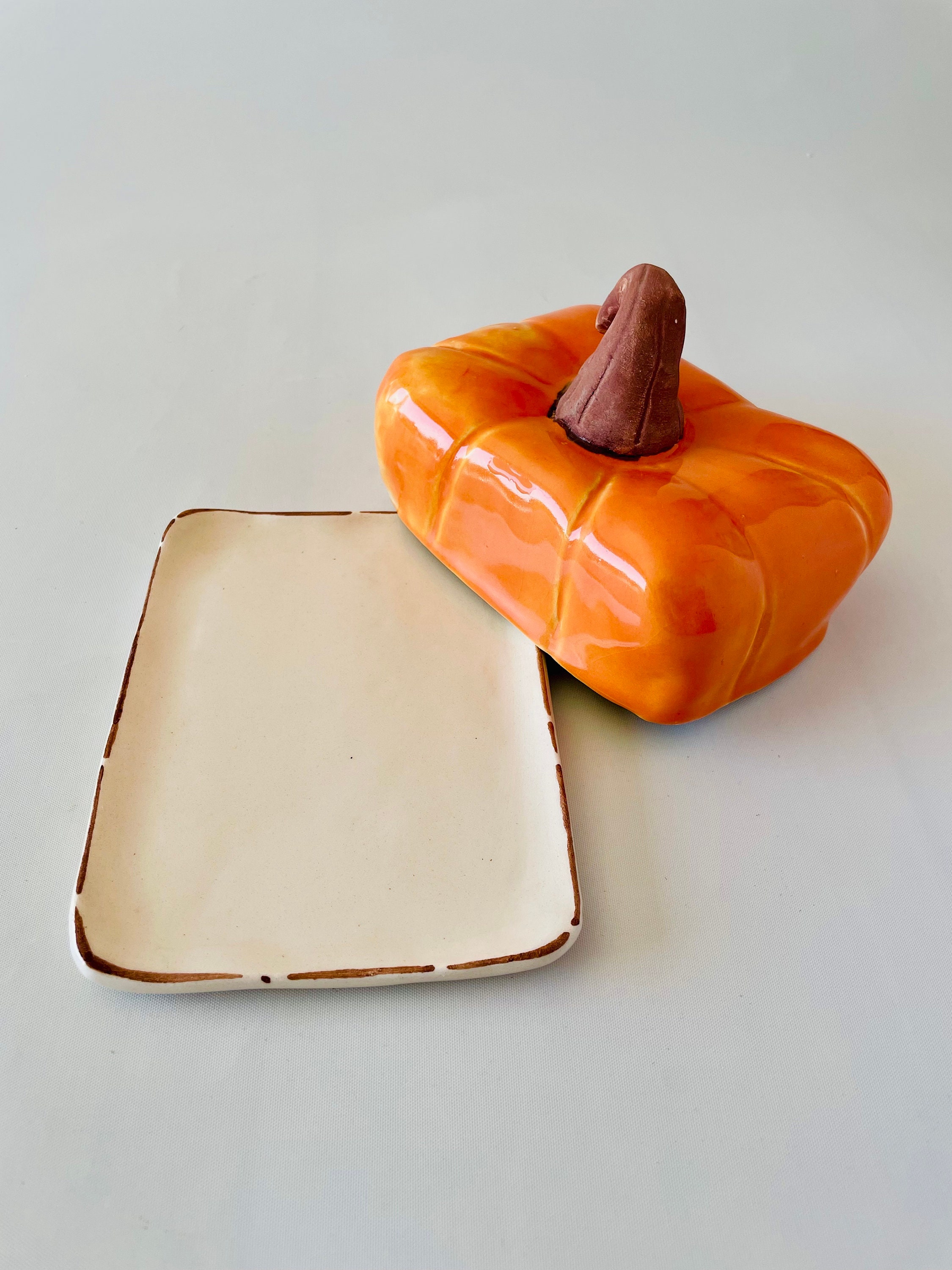 Handmade Ceramic Pumpkin Butter Plate - Etsy